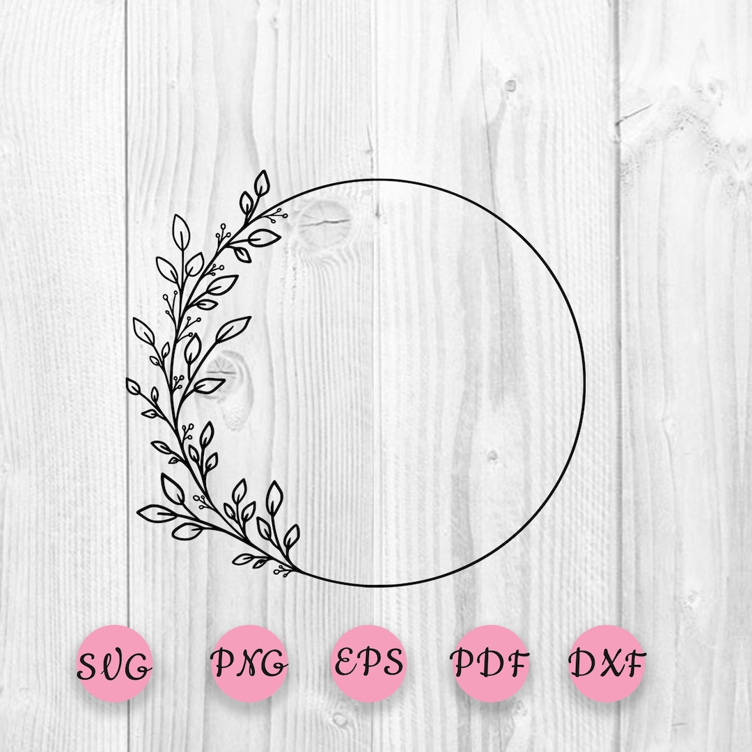 Couronne SVG, Couronne de feuille SVG, Cadre monogramme SVG, Cadre ...