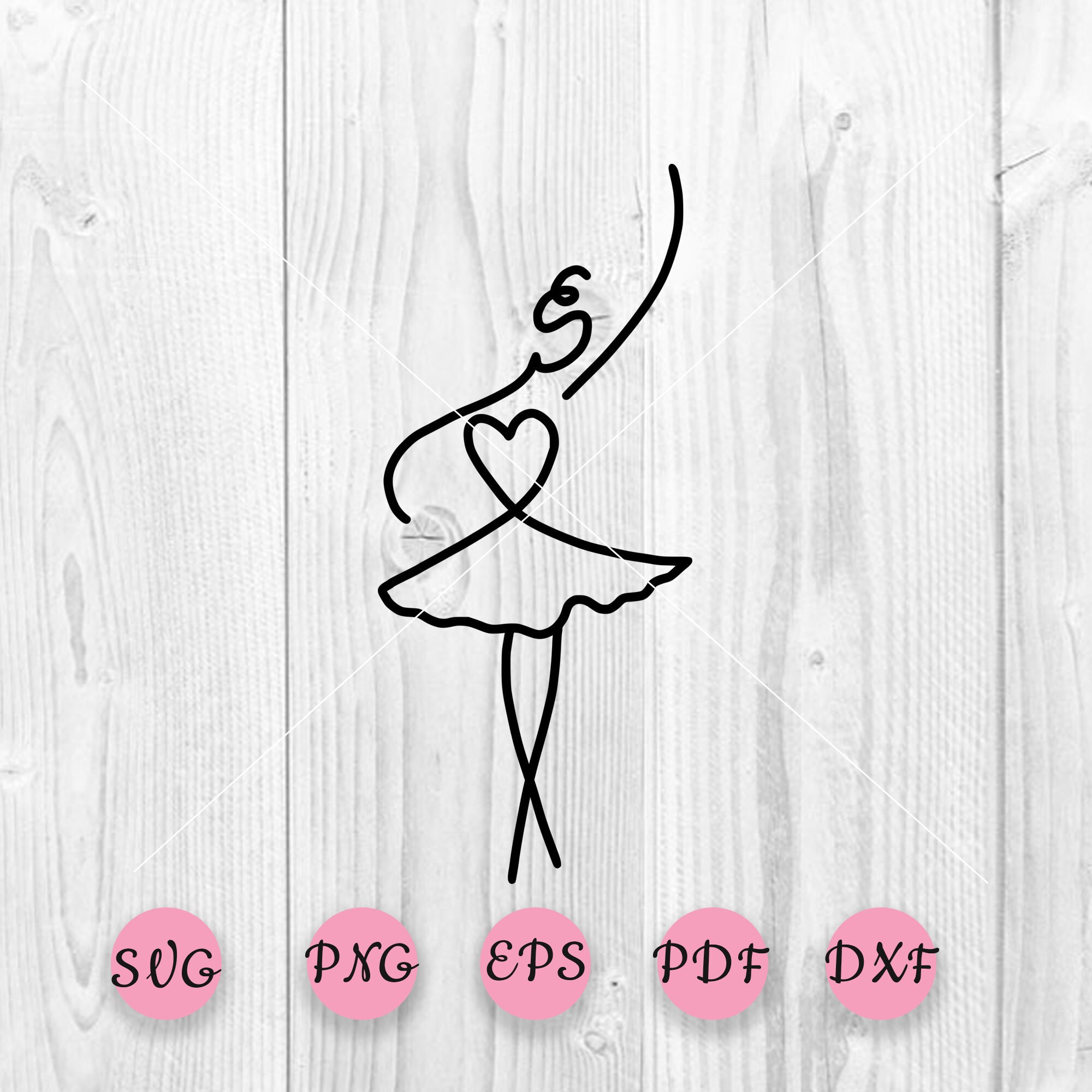 Digital Ballerina SVG PNG JPG/ Ballet dancer line art/ Butterfly svg ...