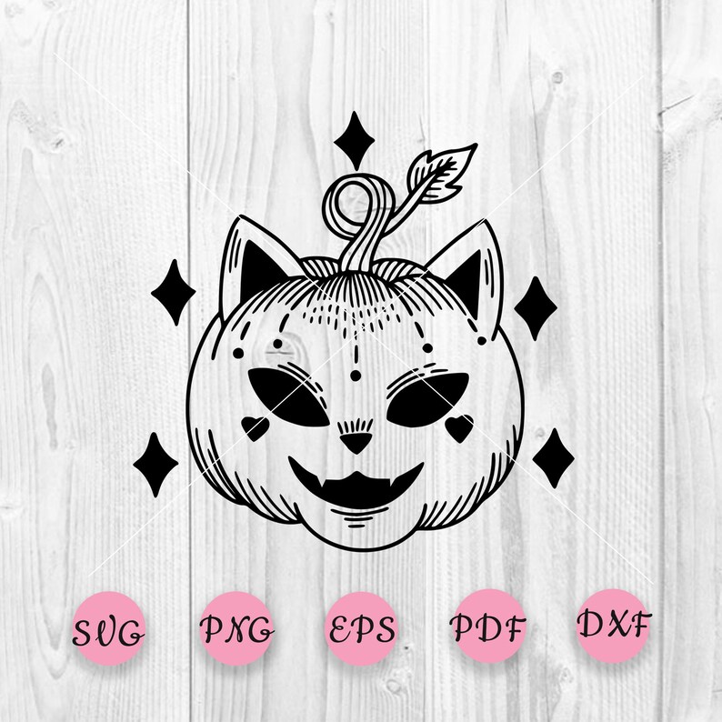 Cat Pumpkin Svg Halloween Cat Svg Spooky Cat Svg Scary Cat | Etsy