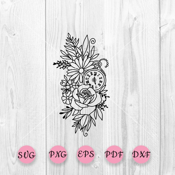 Floral Clock SVG Vintage Floral Clock SVG Pocket Clock Svg - Etsy Australia