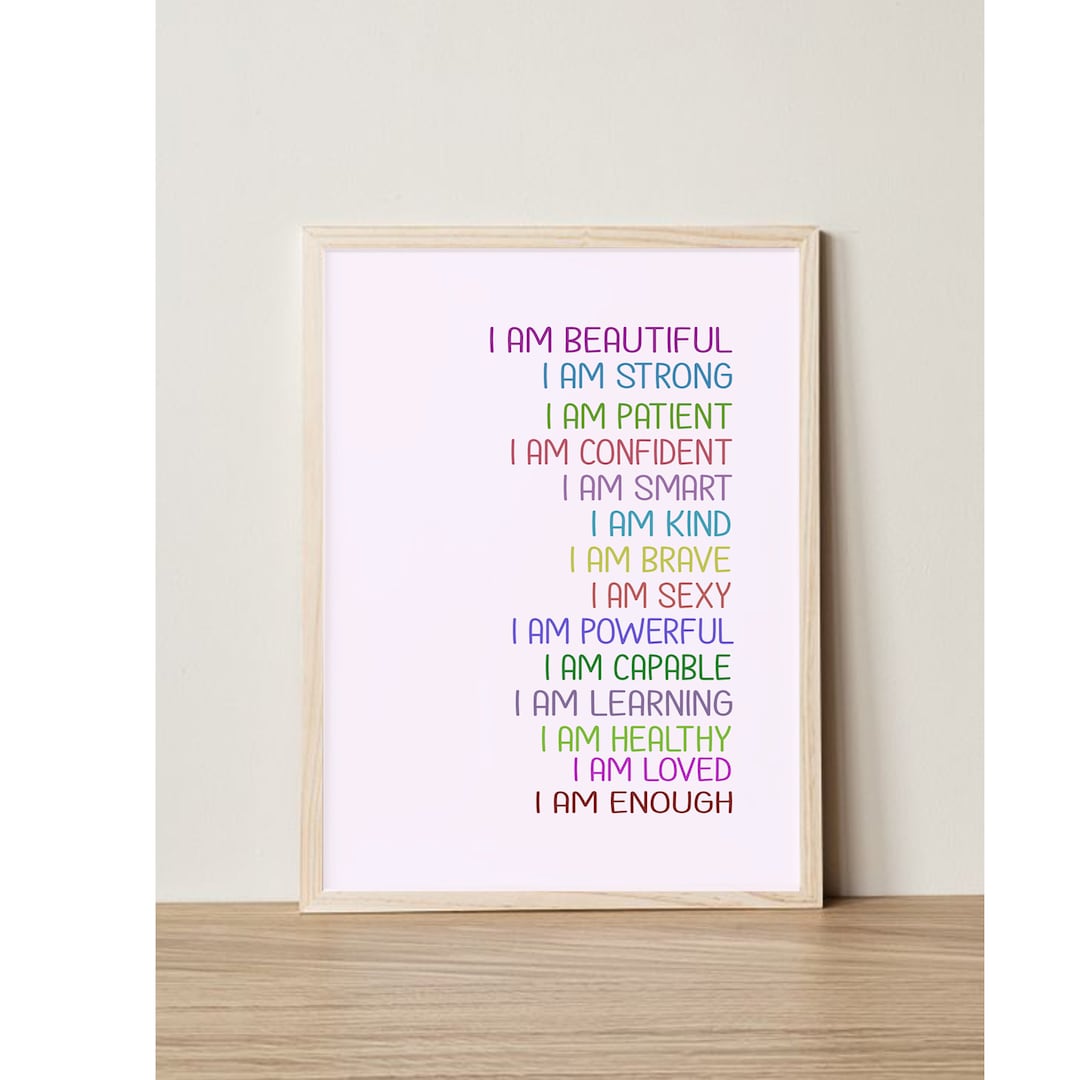 Affirmations, Wall Art Affirmations, Neutral Wall Art, Daily ...
