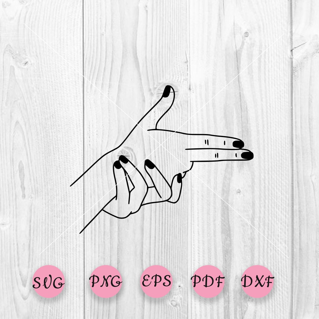 Finger Gun Svg Hand Svg Fingers Svg Nails Svg Line Art - Etsy Australia
