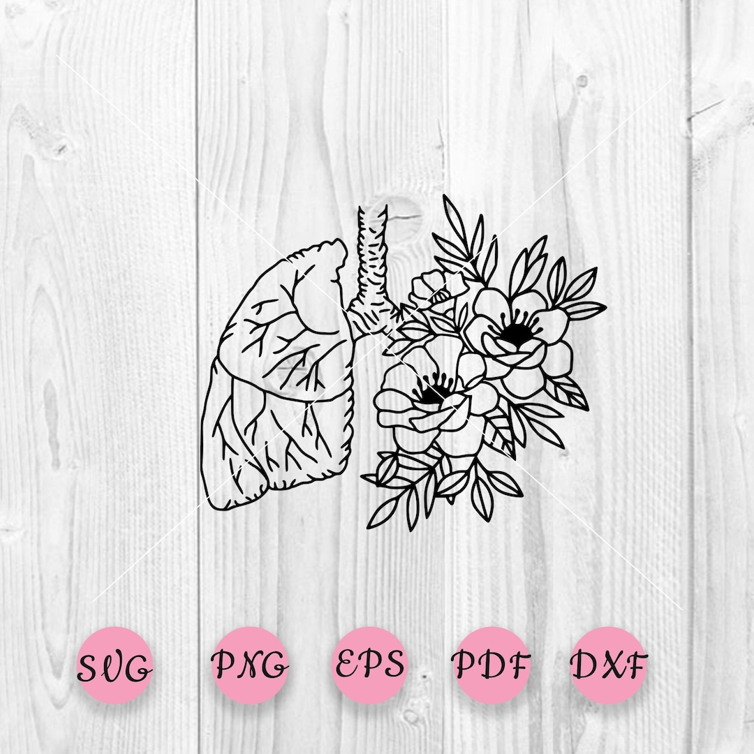 Lungs Svg Floral Lung Svg Human Lung Human Anatomy - Etsy