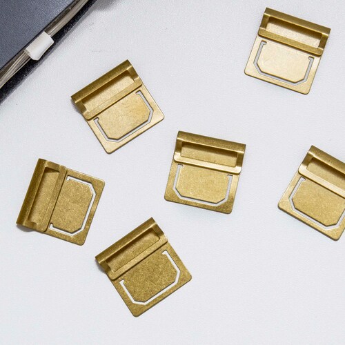 Set of 6 Brass Metal Index Clip Brass Paper Clips Brass - Etsy Canada