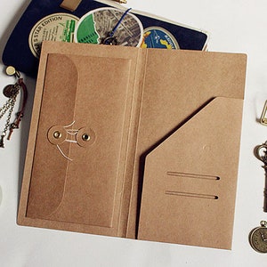 3 Sizes Kraft File Folder With Envelope Insert for Traveler's Notebook ...