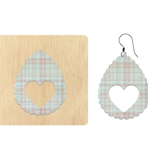 Heart Scallop Teardrop Earrings Cutting Die,custom Leather Waterdrop ...