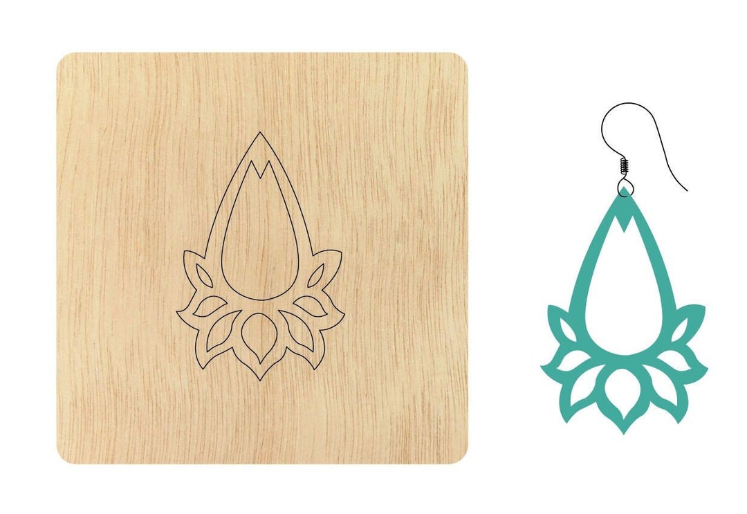 Lotus Flower Dangle Earrings Leather Cutting Die,custom Size Leather ...