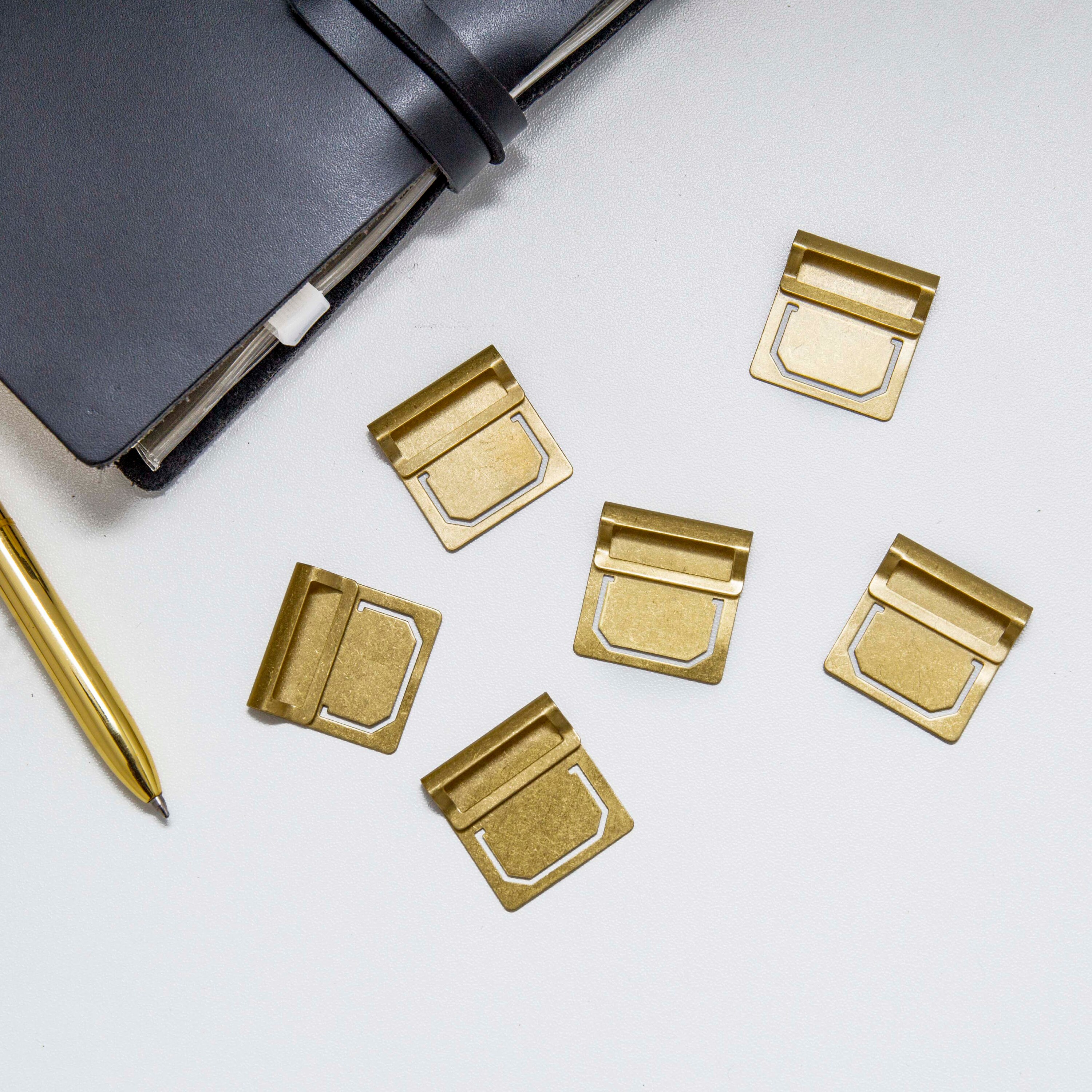 Set of 6 Brass Metal Index Clip Brass Paper Clips Brass | Etsy Canada