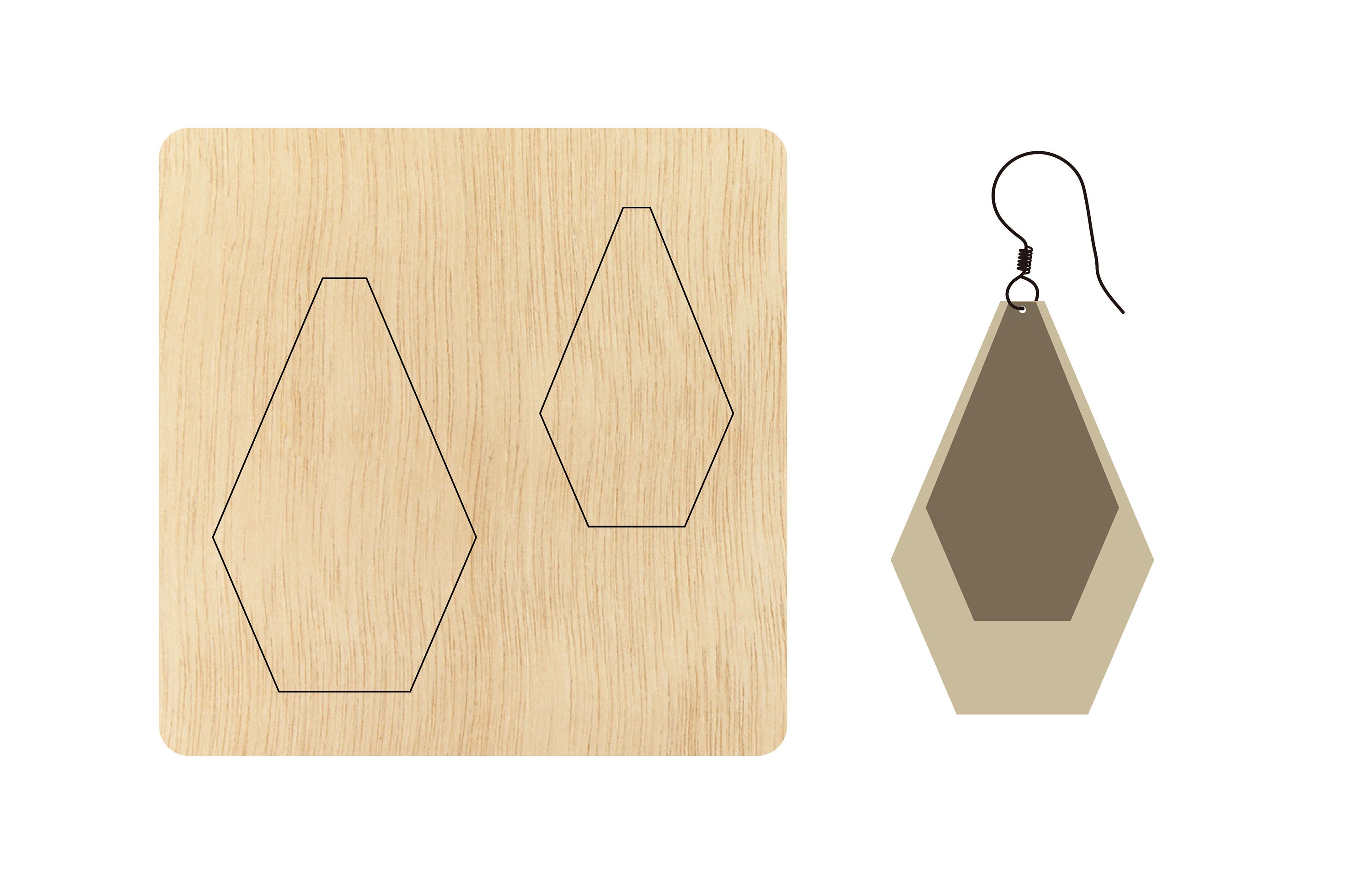 Stacked geometric earrings cutting dieCustom Size Leather | Etsy