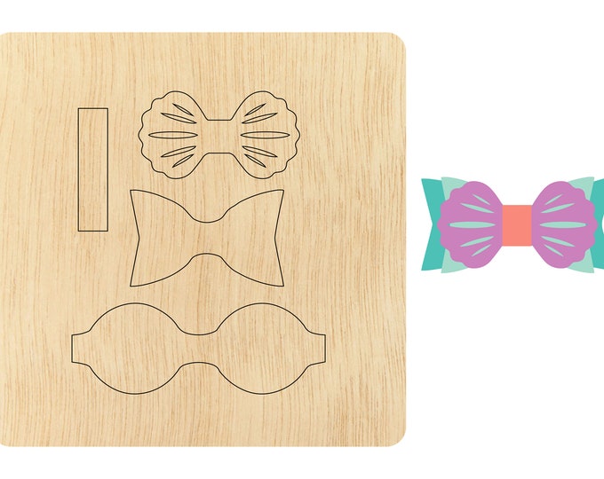 Two Layer Bow Die Layered Hair Bow Cutting Dieswood Die Cut | Etsy