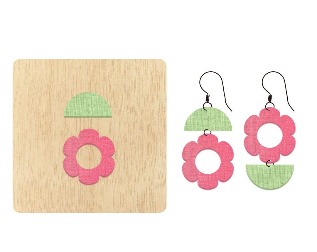 Stacked Geometric Flower Earring Cutting Die,custom Size Leather Round ...