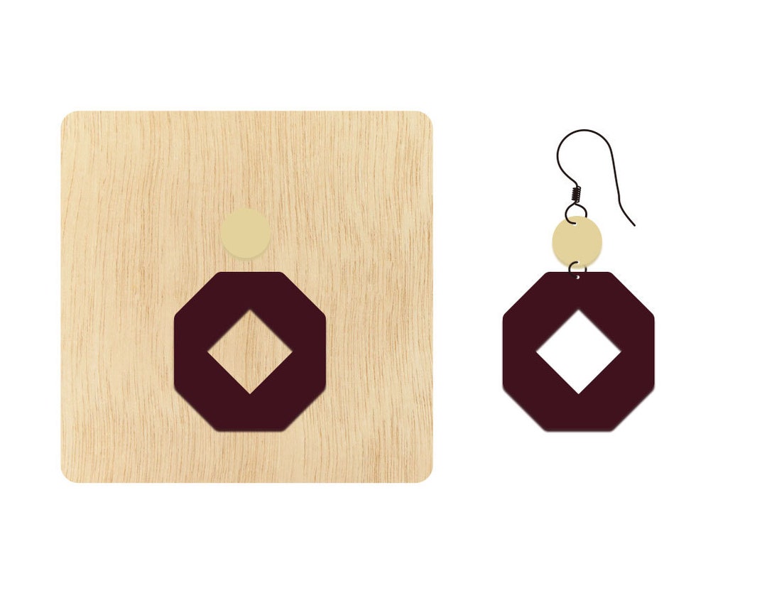 Hollow Eight Polygon Earrings Cutting Die,custom Size Leather Teardrop ...