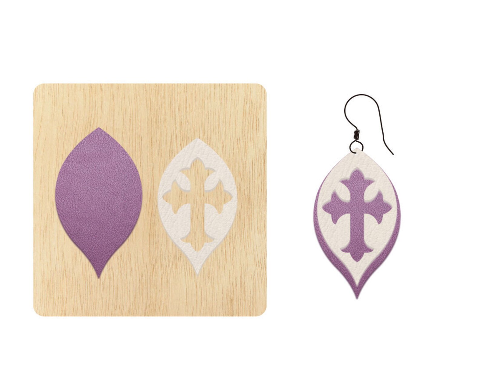 Cross Teardrop Earrings Cutting Diecustom Size Leather - Etsy