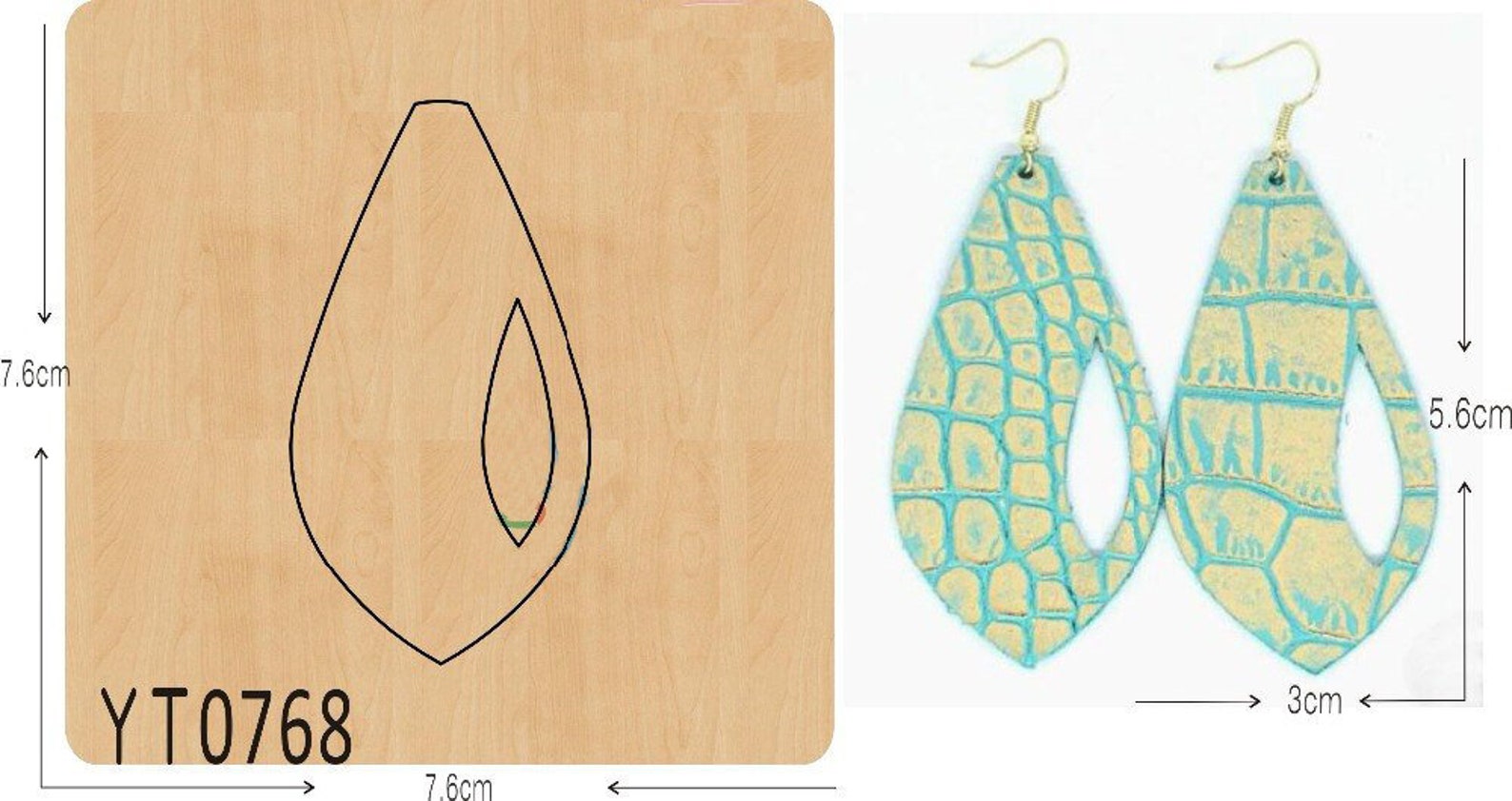 Teardrop Leather Cutting Diecustom Size Leather Cutting | Etsy