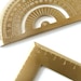 Minimalistic Brass Ruler, Protractor Ruler, Triangle Ruler, Gold Ruler ...