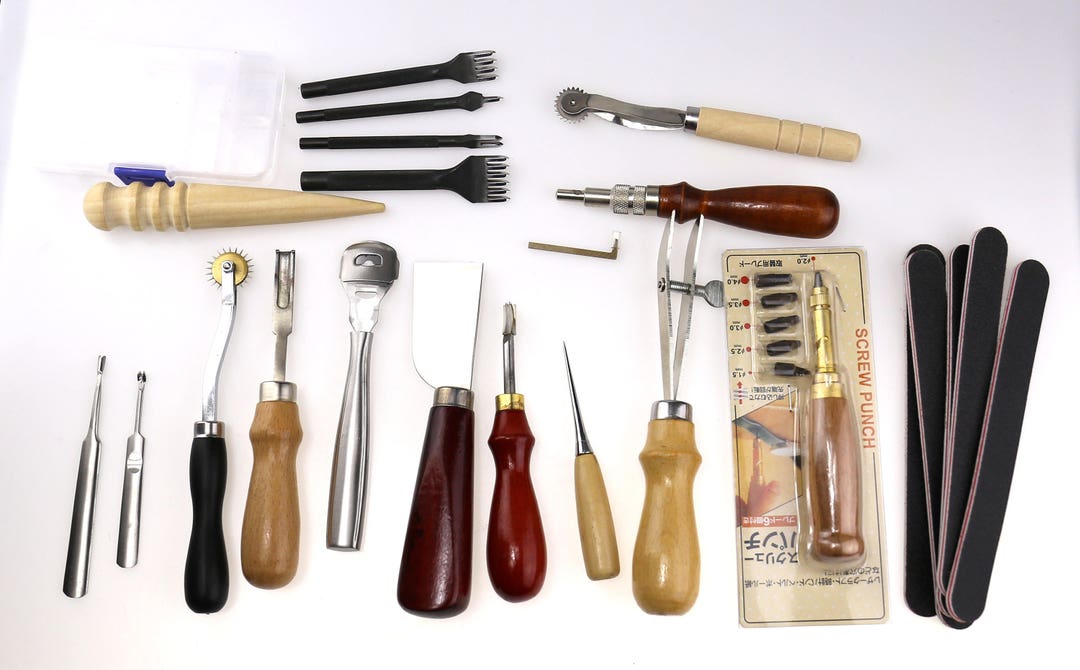 FREE SHIPPING 20pcs Leather Tools Set/ Leather Carving/leather Kit ...