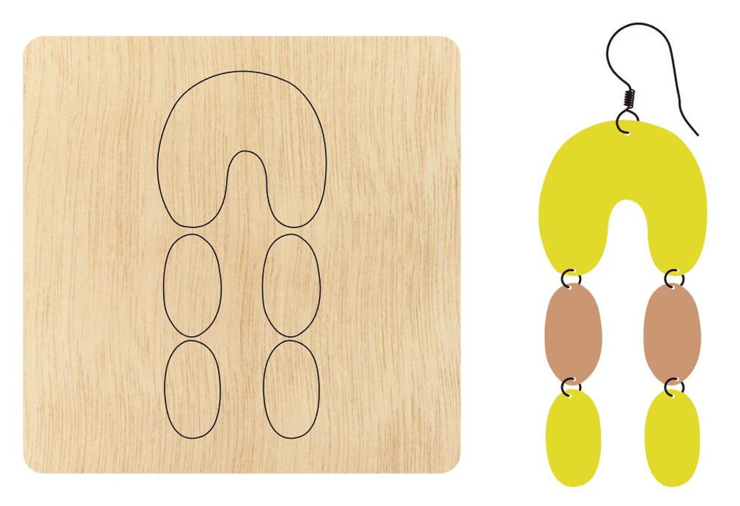 Stacked Geometric Drop Earring Cutting Die,custom Size Leather Round ...