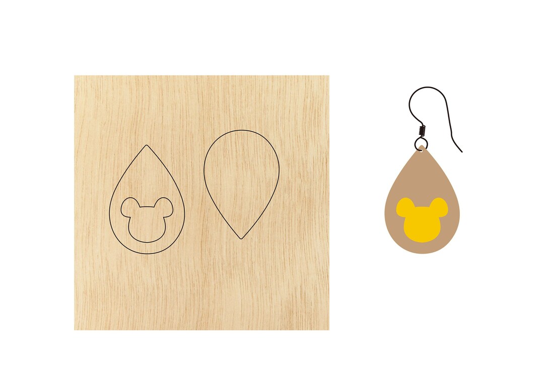 Mouse Teardrop Earrings Cutting Die,custom Size Leather Waterdrop ...