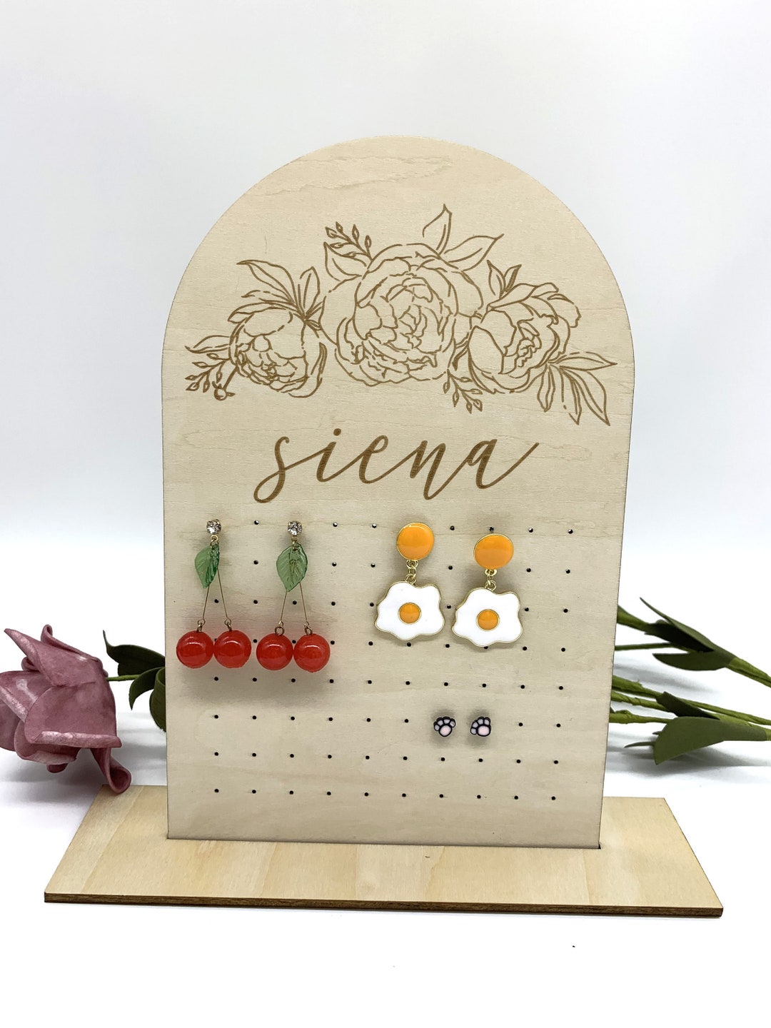 Custom Earring Display Stand, Minimalist Jewelry Display Cards,floral ...