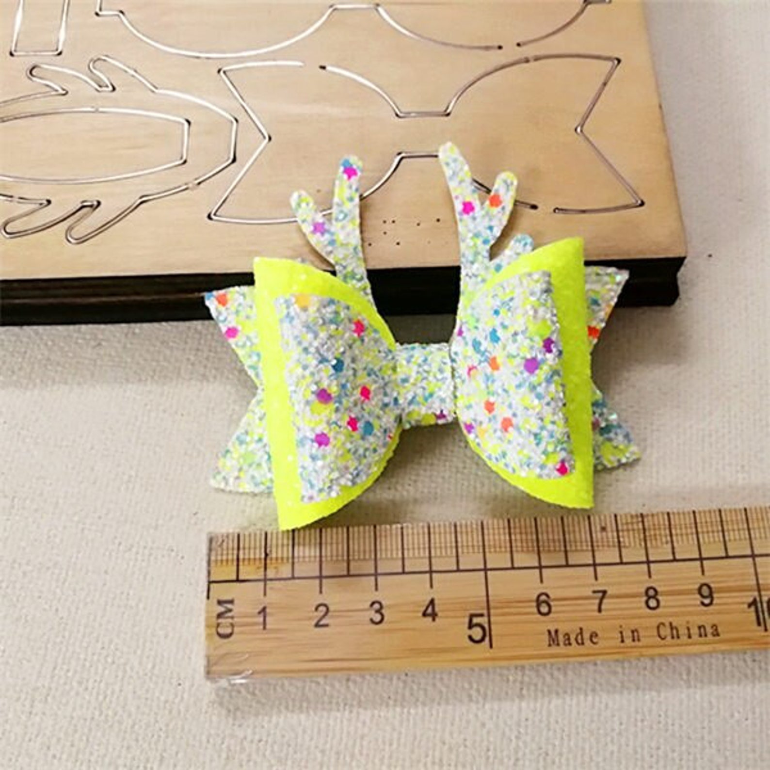 Custom Deer Antlers Bow Die Layered Hair Bow Cutting Dieswood | Etsy