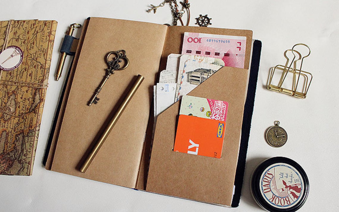 3 Sizes Kraft File Folder With Envelope Insert for Traveler's Notebook ...