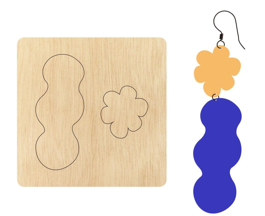 Stacked Geometric Flower Earring Cutting Die,custom Size Leather Round ...