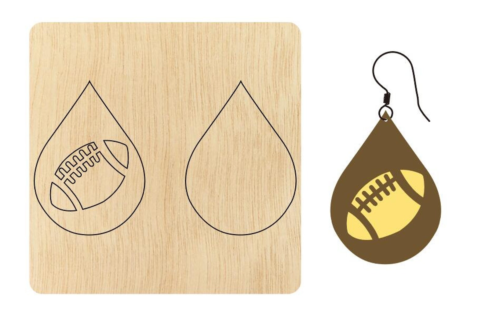Teardrop Football Earring Cutting Die,custom Size Leather Cutting Die ...