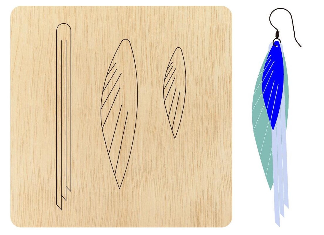 Stacked Leaves Earring Die Cutting,three Layer Earring Die Cuts,fringe ...