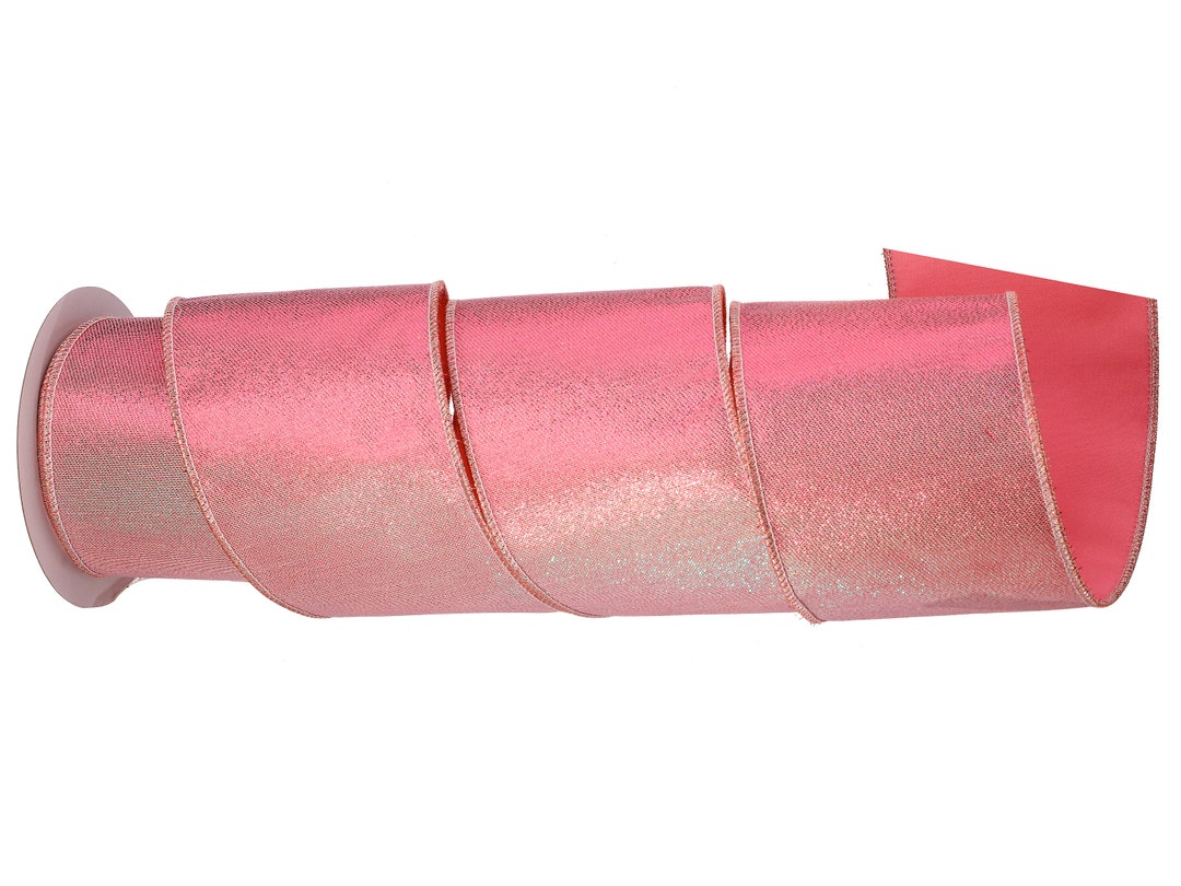 4 Inch X 5 Yards Pink Splash Wired Ribbon With Fused TISSUE BACK - Glam ...
