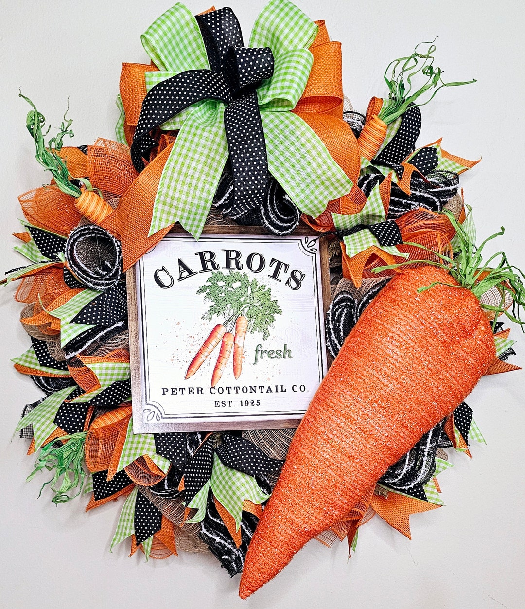 Easter Carrot Wreath Spring Wreath Welcome Wreath Easter Wreath Carrots ...