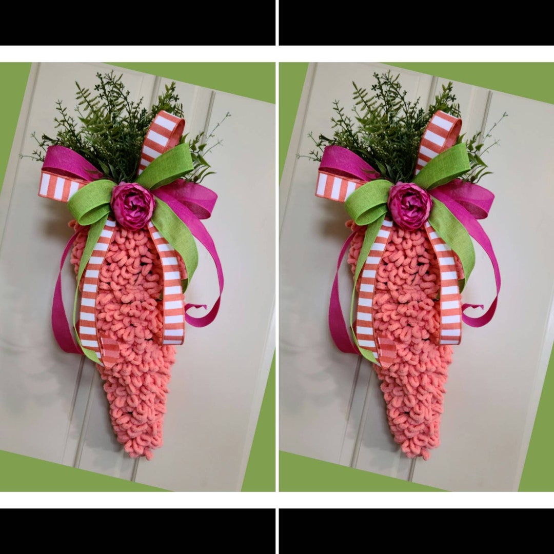 Giant Easter Carrot Door Hanger Easter Wreath Boho Easter Carrot Spring ...