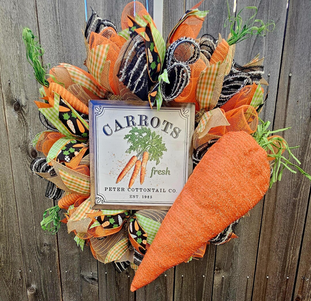 Easter Carrot Wreath Spring Wreath Welcome Wreath Easter Wreath Carrots ...