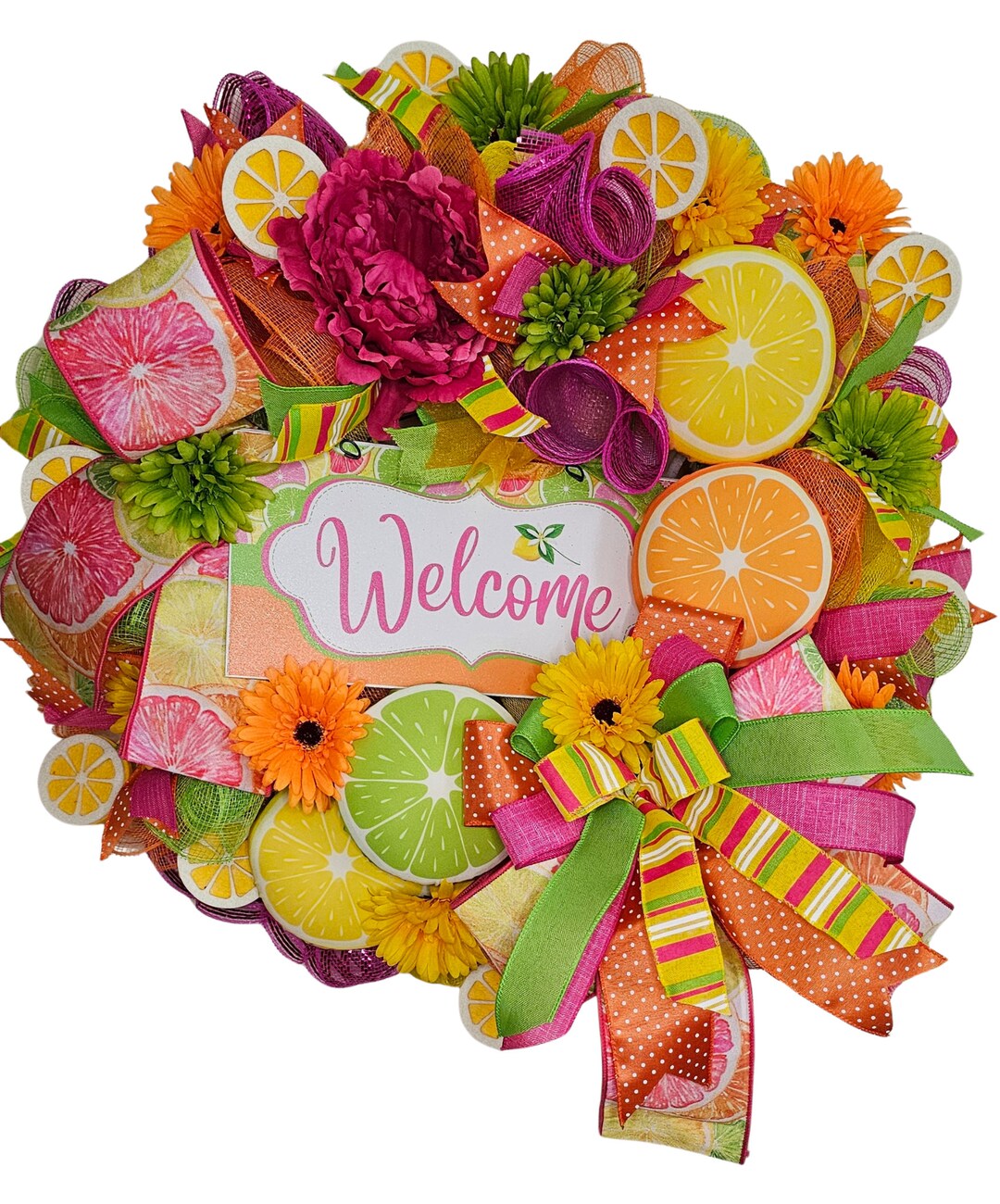 Citrus Wreath Fruit Wreath Summer Wreath Spring Wreath Welcome Wreath ...