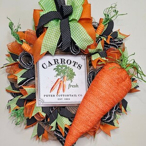 Easter Carrot Wreath Spring Wreath Welcome Wreath Easter Wreath Carrots ...