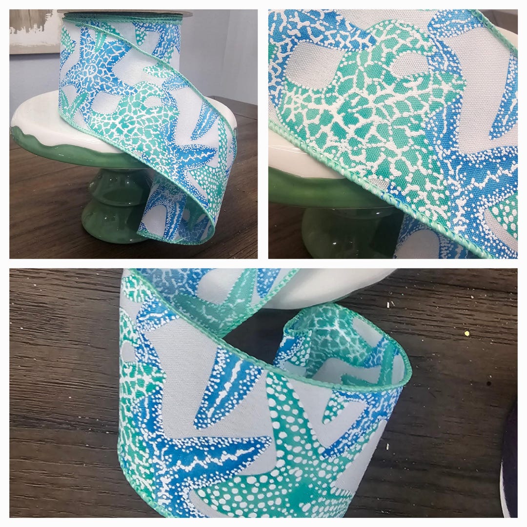 Starfish Ribbon Nautical Ribbon Coastal Ribbon Beach Ribbon Seashell ...