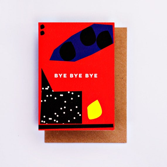 Bye Bye Bye Graphic Cut Out Farewell Card | Etsy