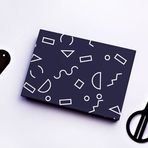 Navy Memphis Shapes Gift Wrap - Etsy