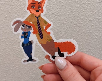 Cute and Small Judy Hopps and Nick Wilde Laptop Sticker - Etsy