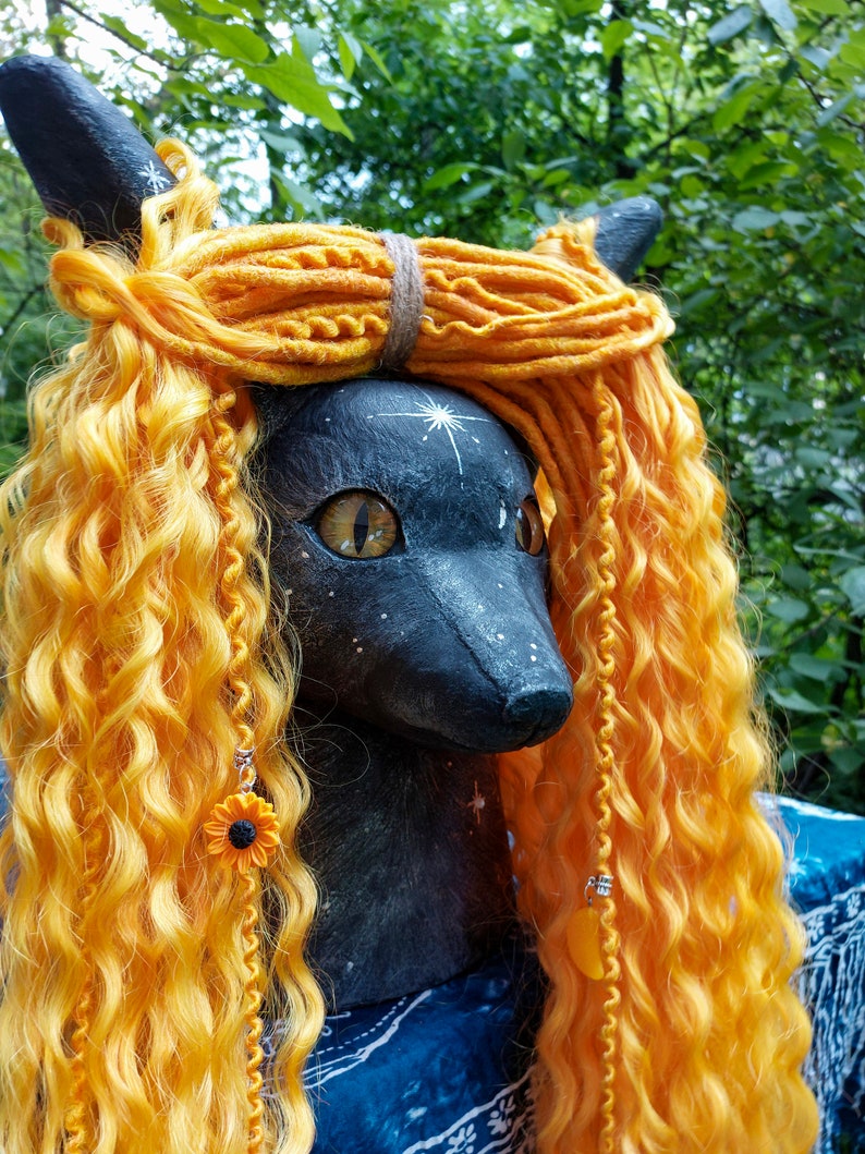 Yellow Dreadlocks Curly Dreads Crochet Double Ended Dread Extensions ...
