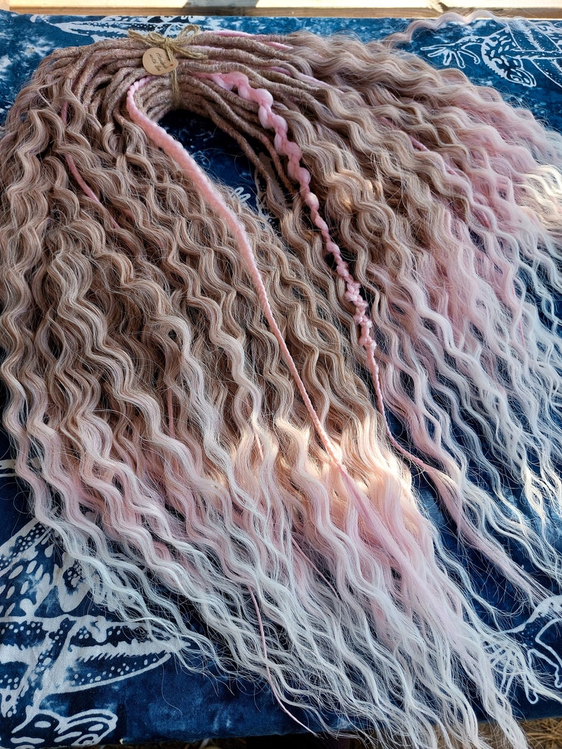 Wavy Dreads Extensions Pink Dreads Curly Dreads Crochet Double Ended ...