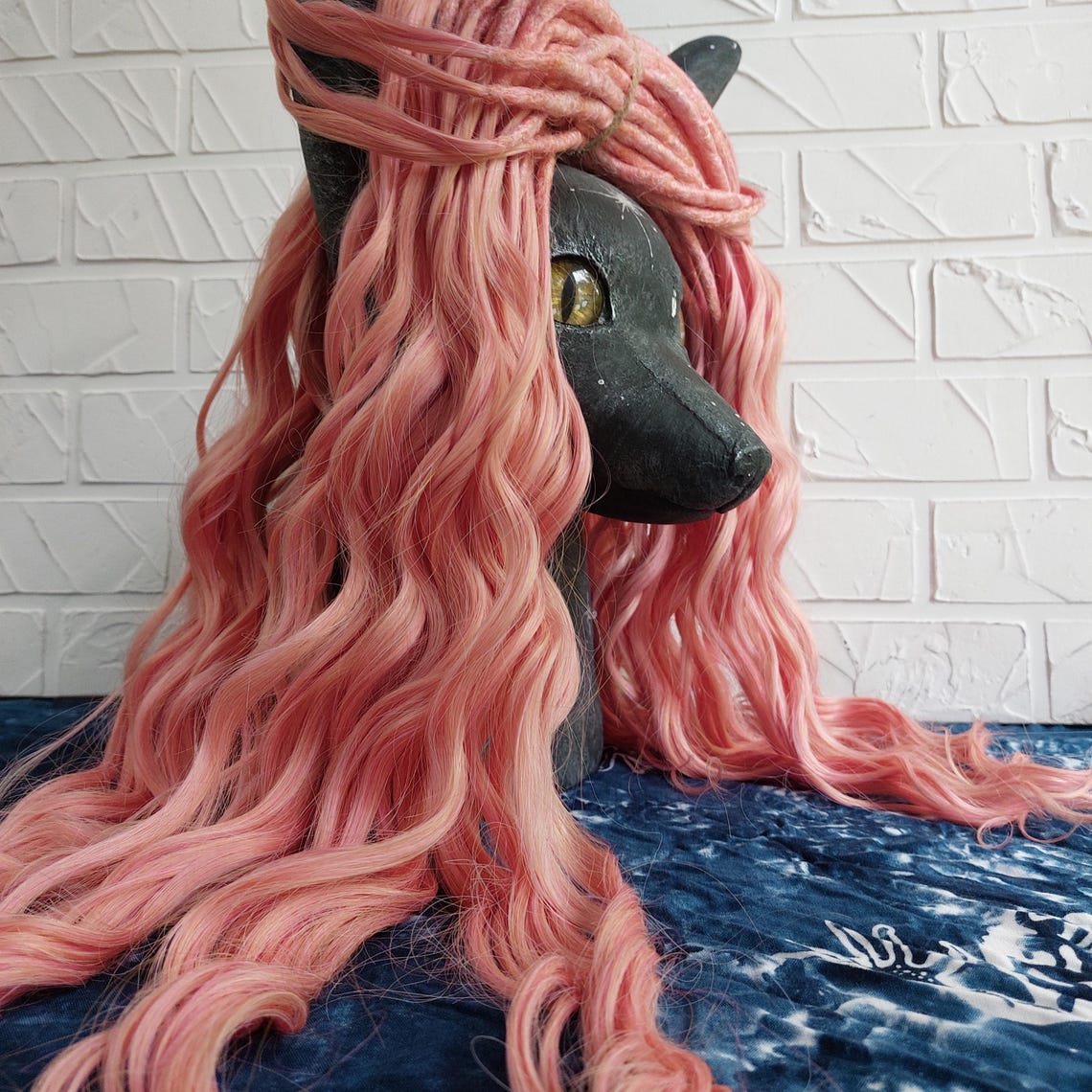Peach Dreads Wavy Curly Dread Coral Synthetic Dreadlocks Extension Soft ...