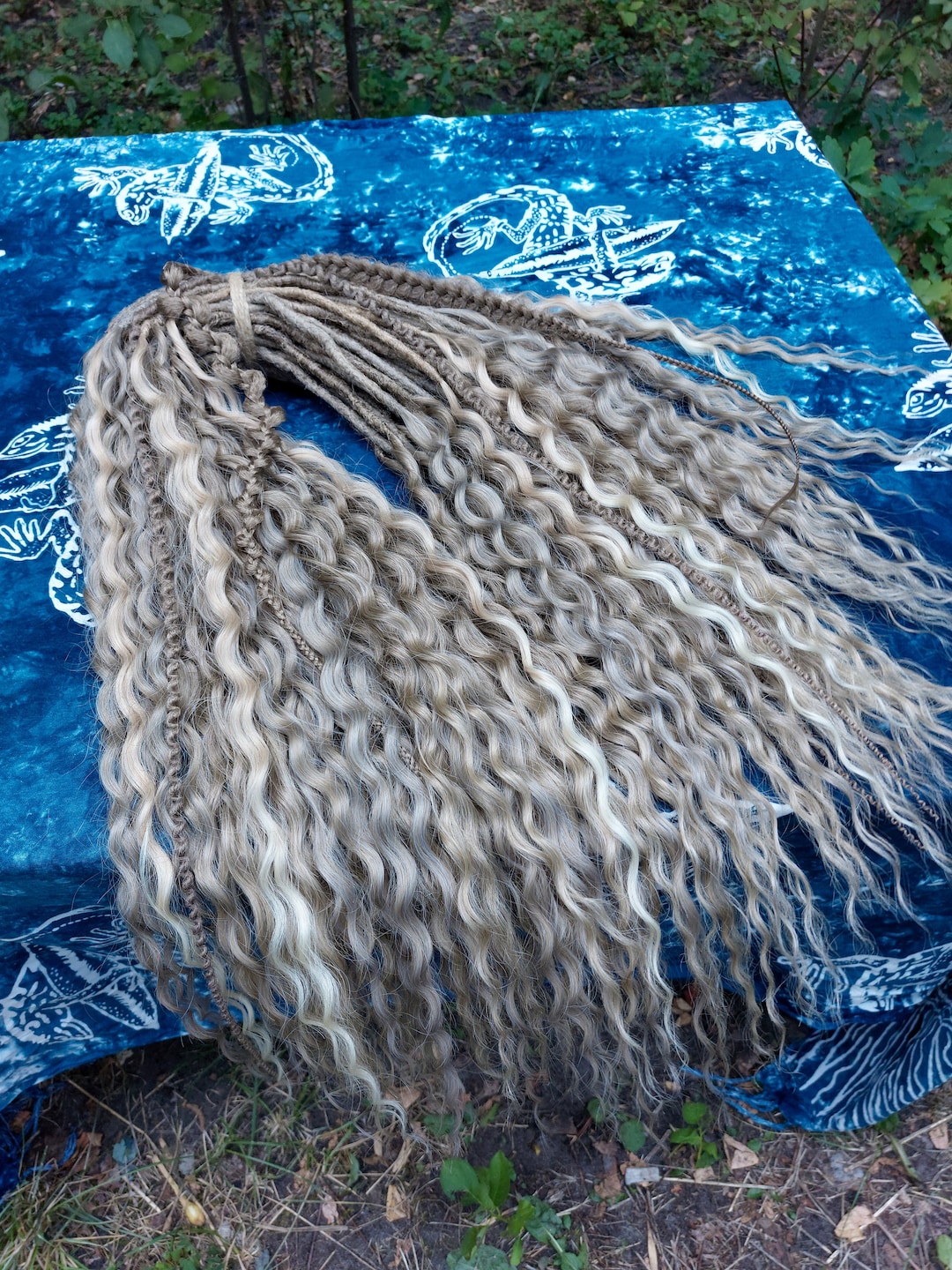 Ash Blond Dreads Wavy Dread Extension Soft Curly Dreads Crochet Double ...