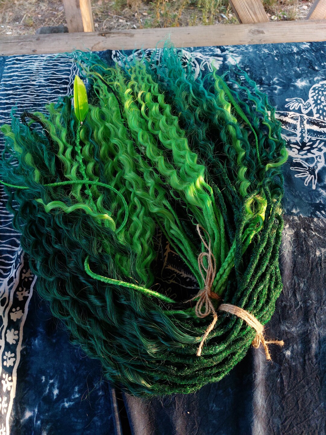 Dark Green Dreads Lime Dreads Curly Crochet Double Ended Dreads Soft ...