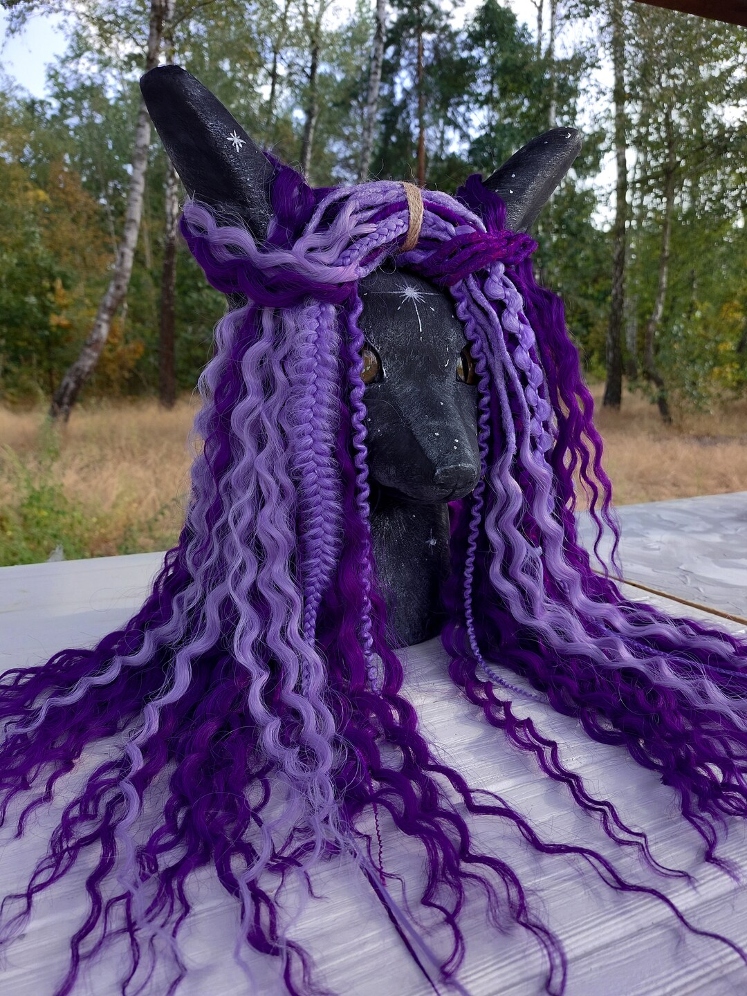 Curly Dreads Crochet Double Ended Dreads Extensions Purple Dreadlocks ...