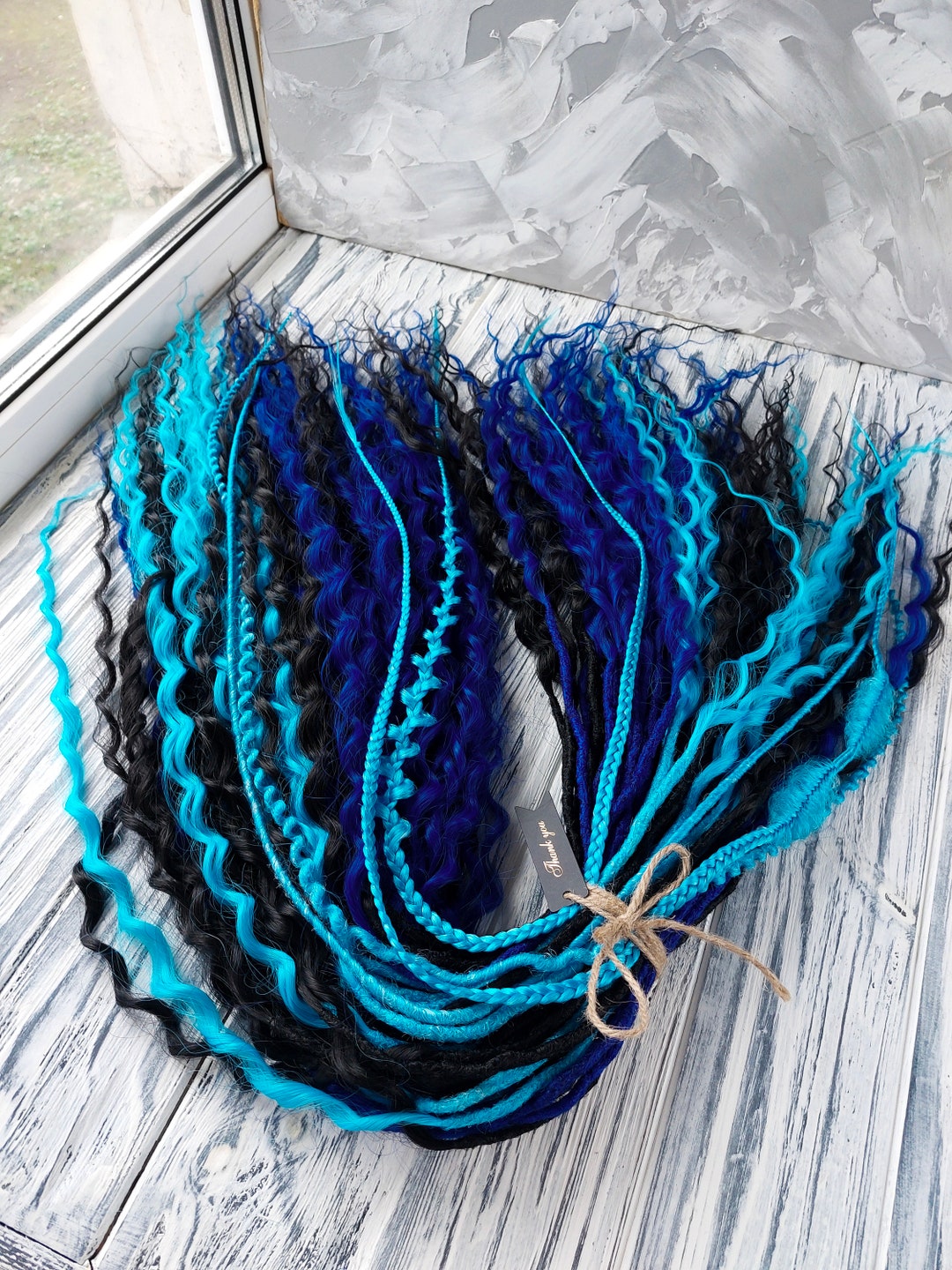 Dark Blue Dreadlocks Curly Dreads Crochet Double Ended Dreads ...
