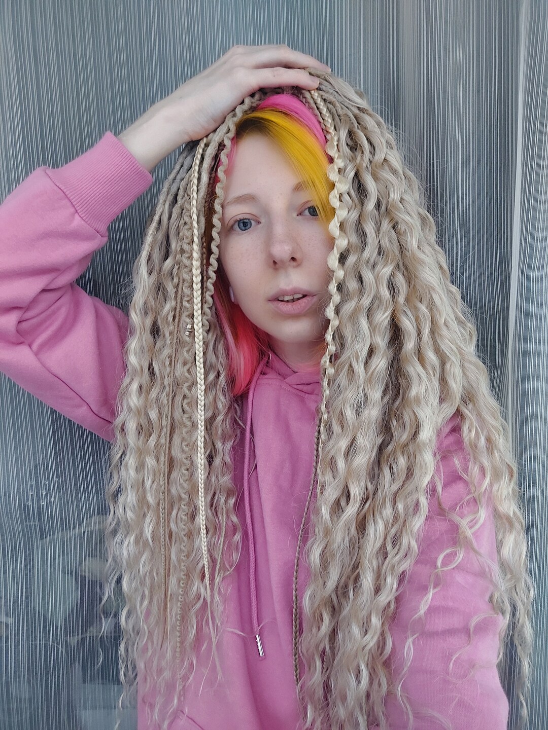 Synthetic Curly Dreads Blonde Ombre | Faux Dreads Boho Braids ...