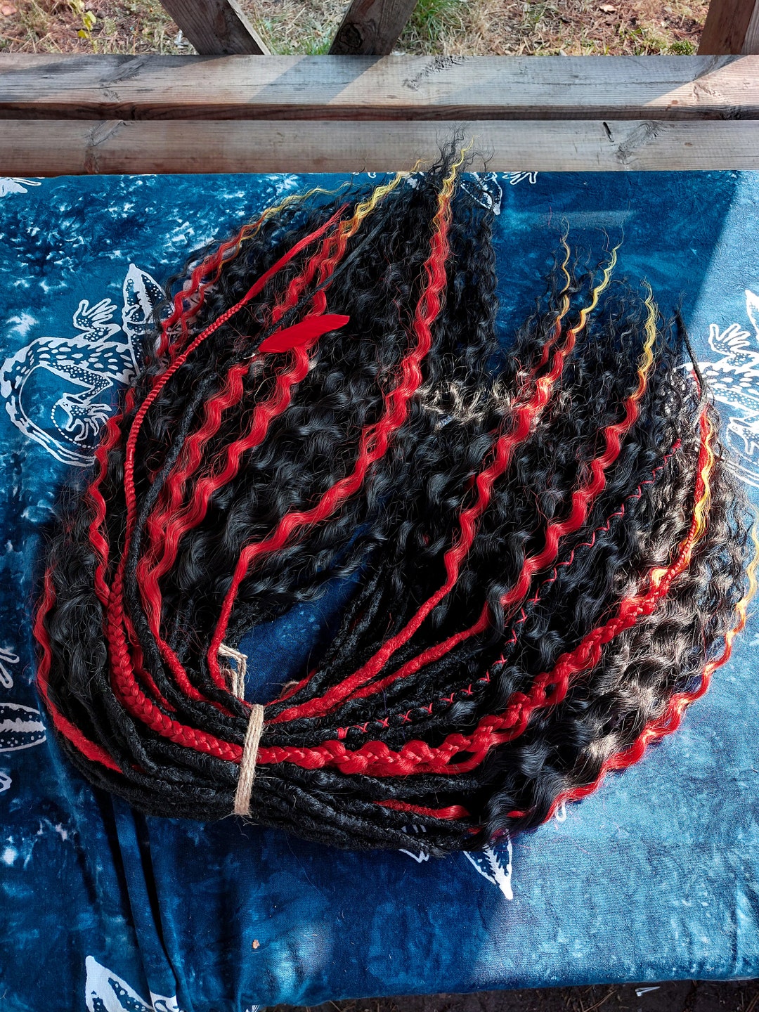 Red Dreads Black Dreads Curly Dreads Crochet Double Ended Dreads ...