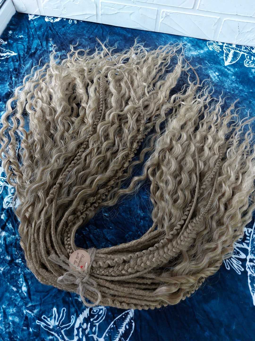 Synthetic Curly Dreads Extensions | Wavy Dreads Blonde Ombre | Double ...