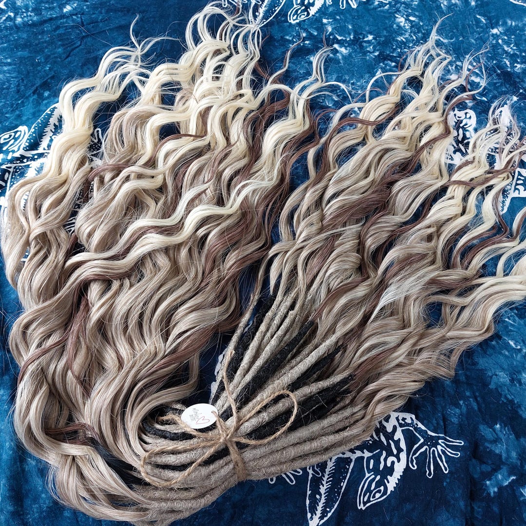 Wavy Dreads Blonde and Brown Dreads Set Curly Dreads Crochet Double ...