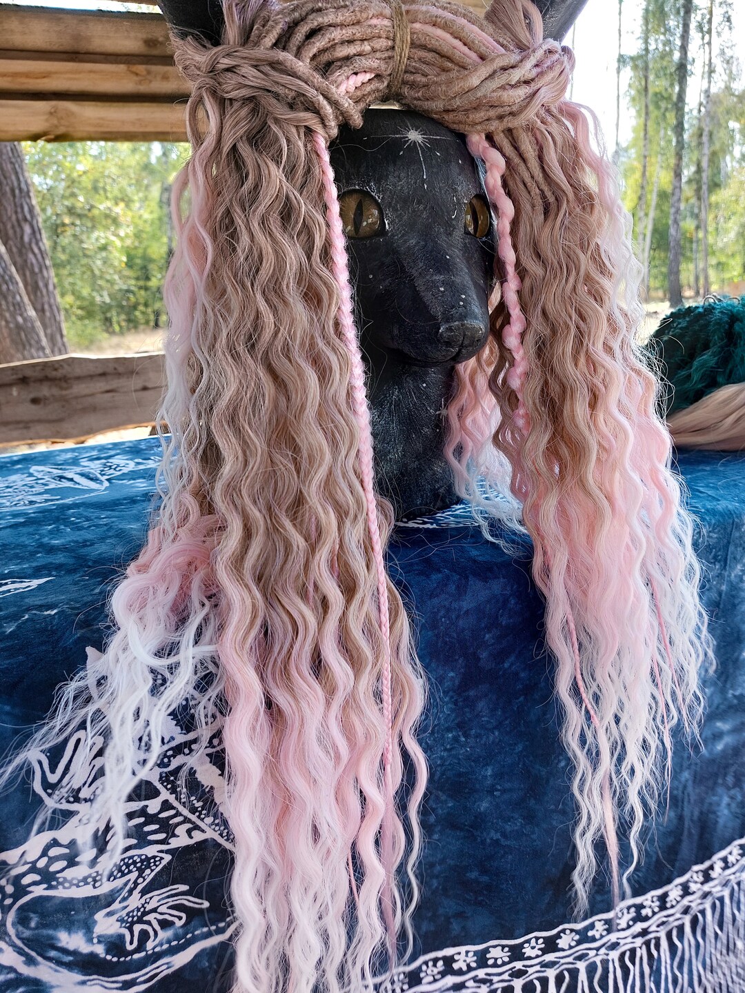 Wavy Dreads Extensions Pink Dreads Curly Dreads Crochet Double Ended ...